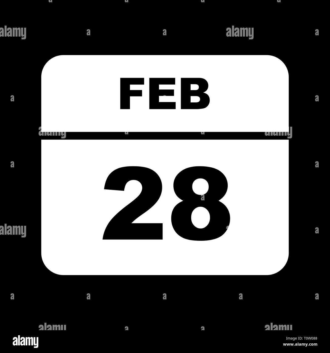 February 28th Date on a Single Day Calendar Stock Photo - Alamy
