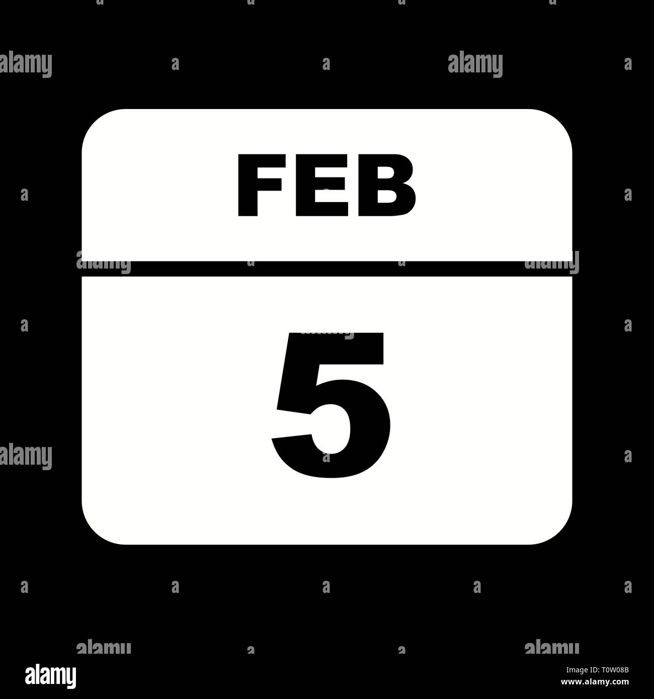 February 5th Date on a Single Day Calendar Stock Photo - Alamy