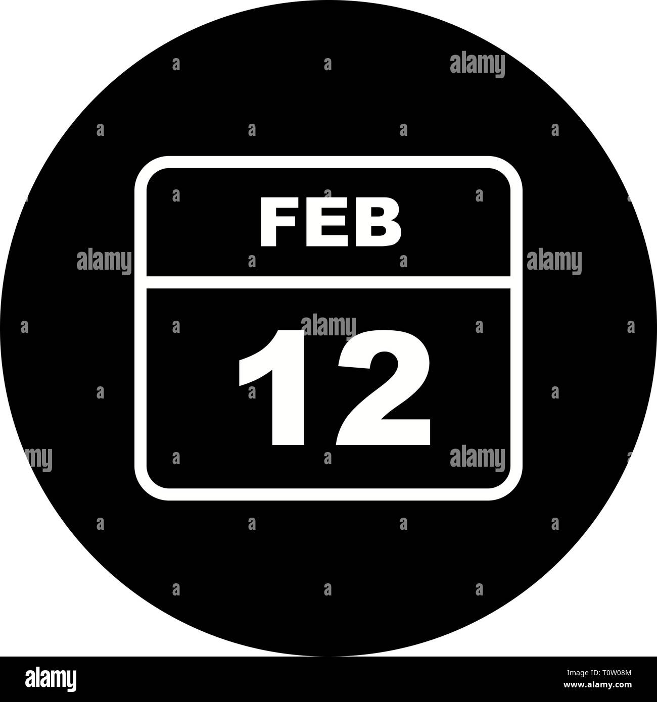 February 12th Date on a Single Day Calendar Stock Photo - Alamy