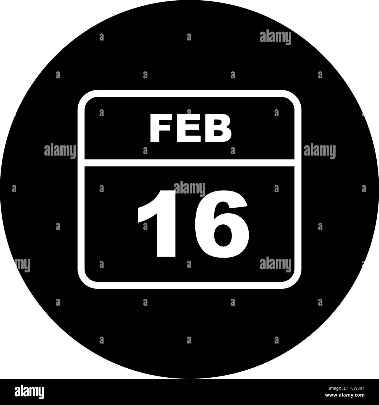 February 16th Date on a Single Day Calendar Stock Photo - Alamy