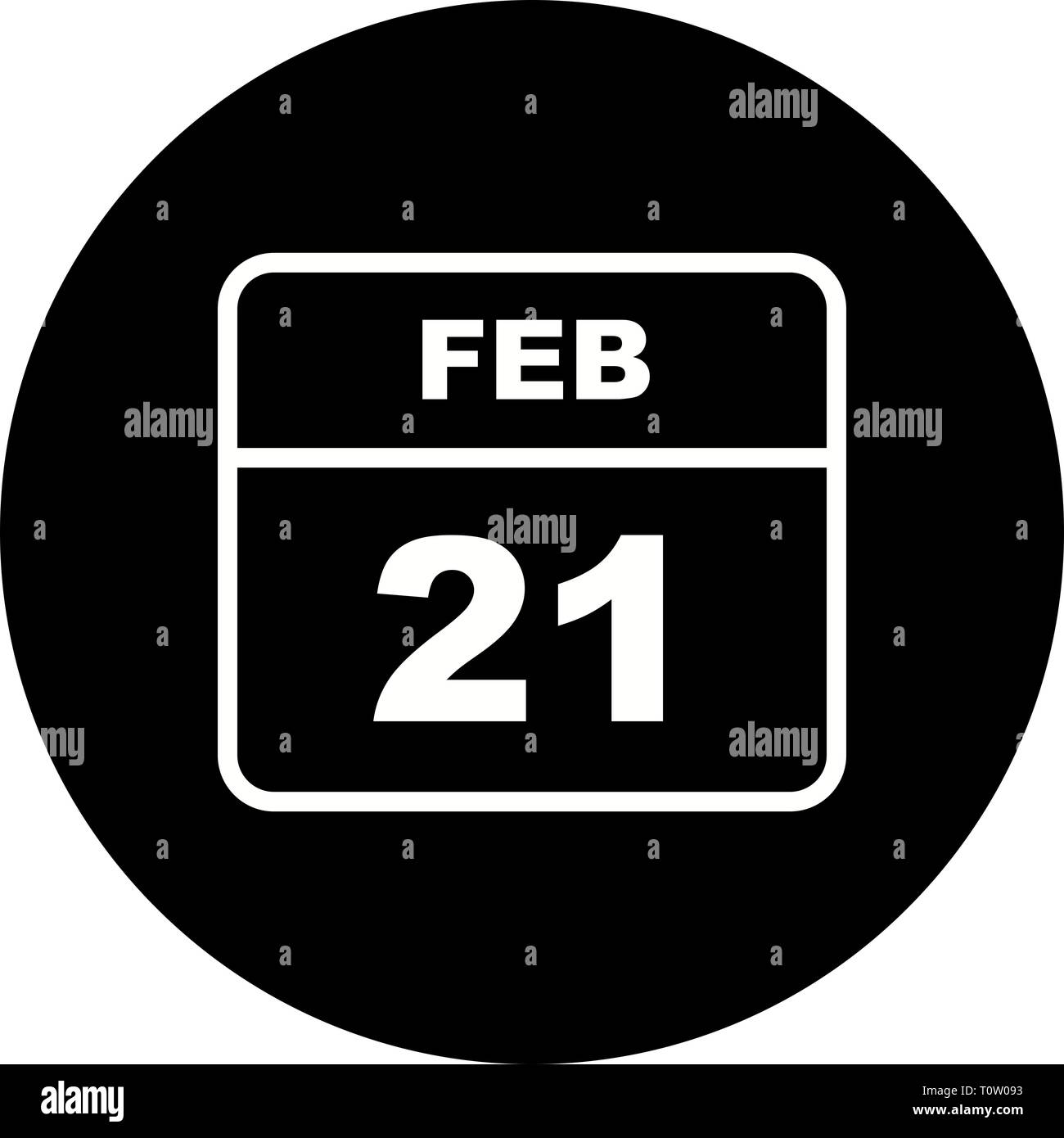 February 21st Date on a Single Day Calendar Stock Photo - Alamy