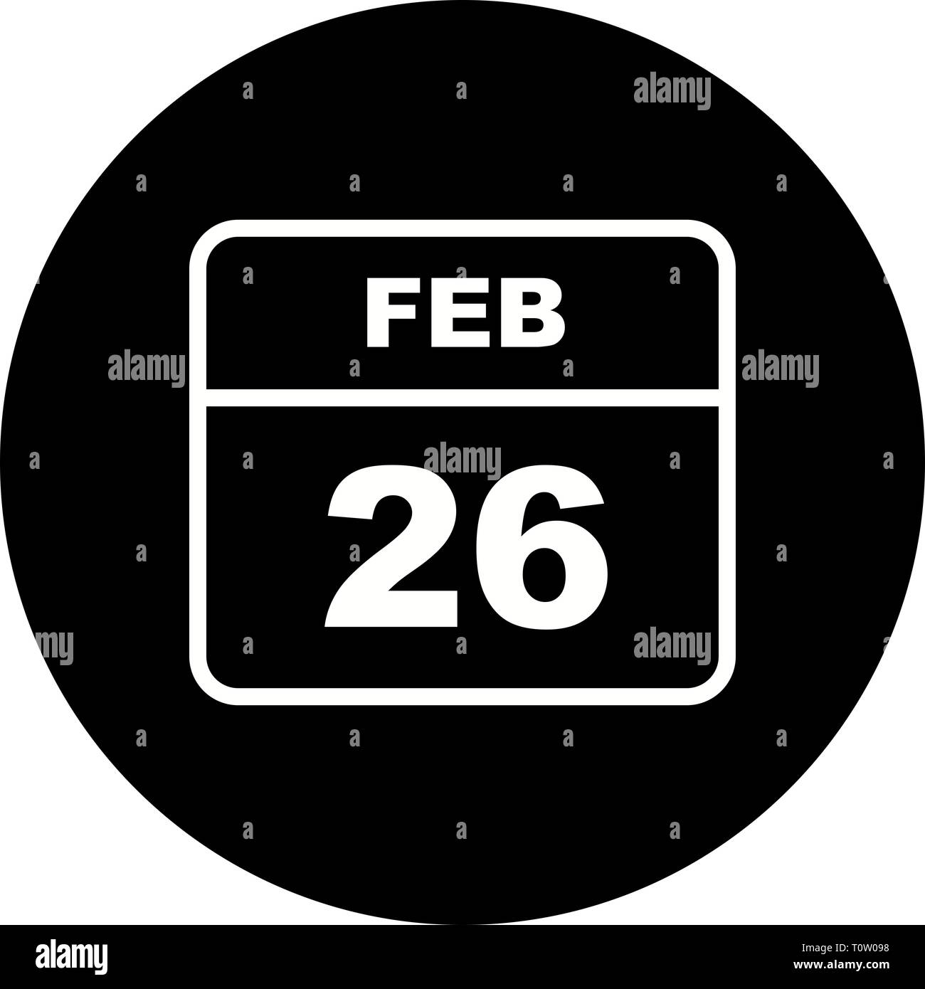 February 26th Date on a Single Day Calendar Stock Photo - Alamy