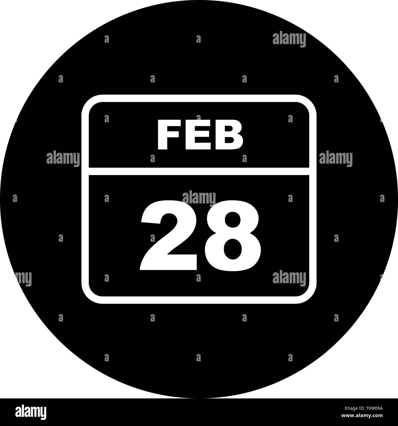 February 28th Date on a Single Day Calendar Stock Photo - Alamy