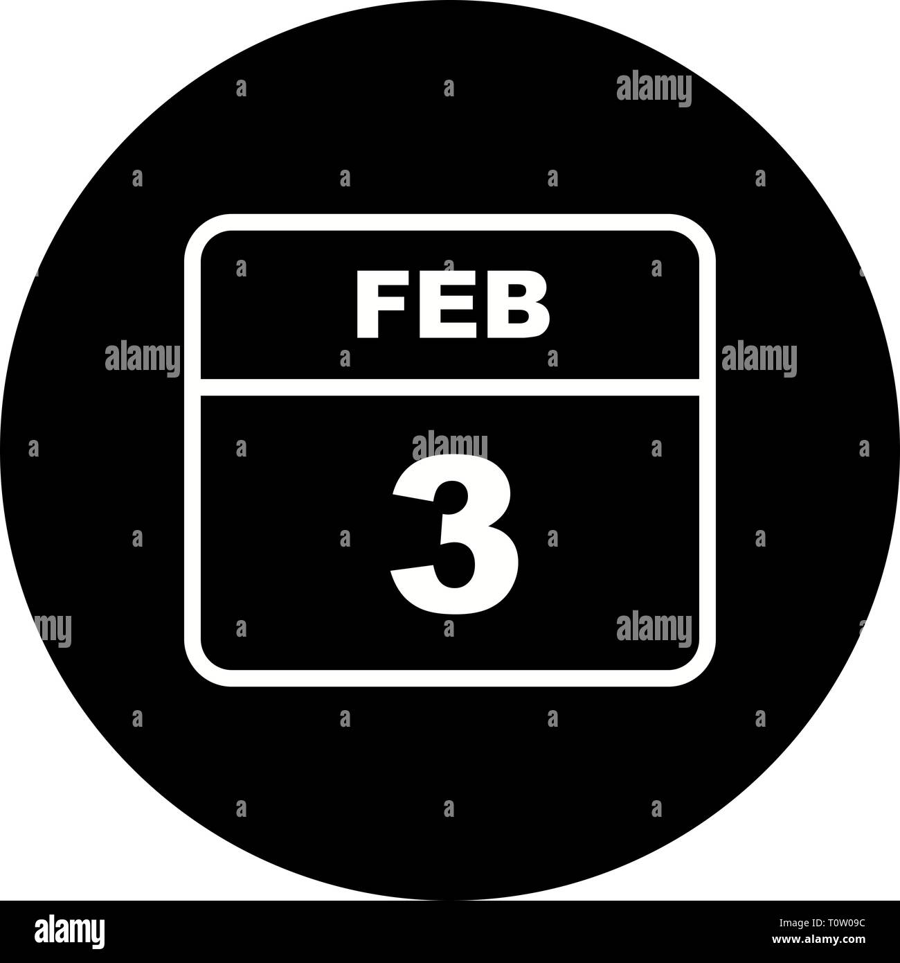 February 3rd Date on a Single Day Calendar Stock Photo - Alamy