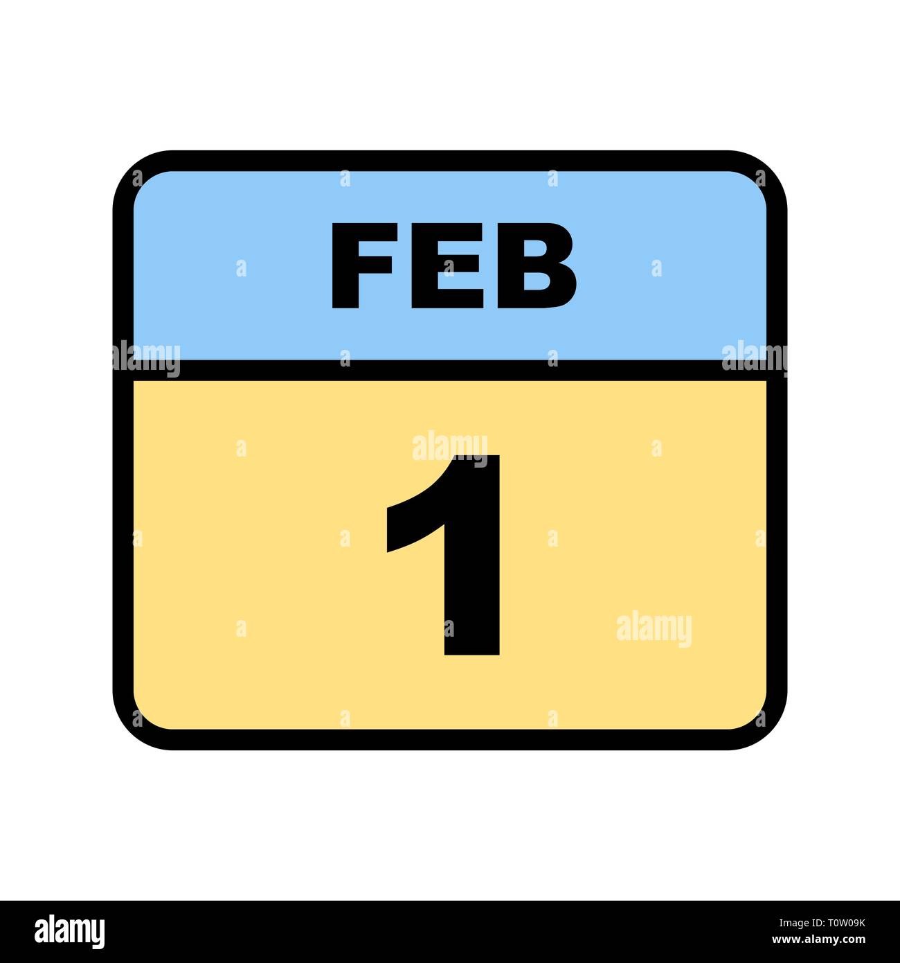 February 1st Date on a Single Day Calendar Stock Photo - Alamy