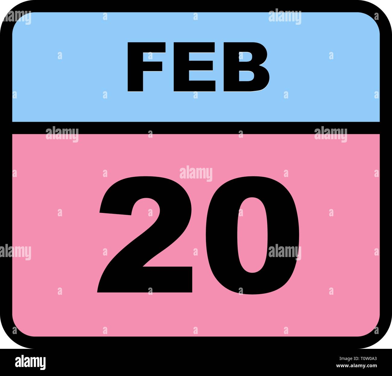 February 20th Date on a Single Day Calendar Stock Photo - Alamy