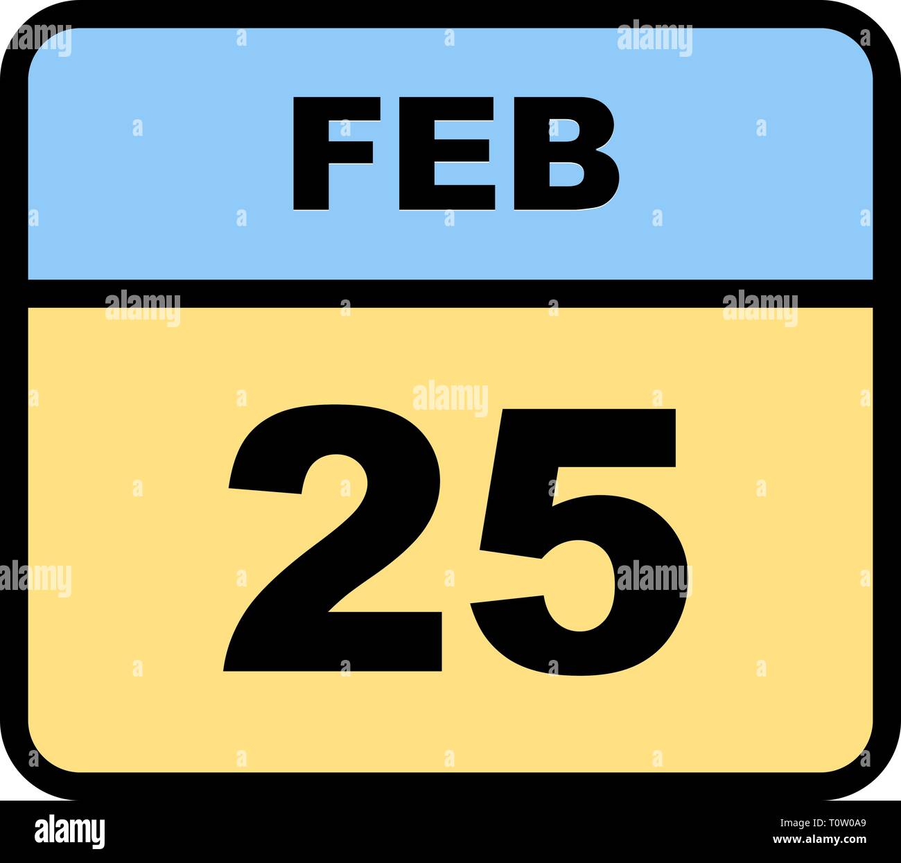 February 25th Date on a Single Day Calendar Stock Photo - Alamy
