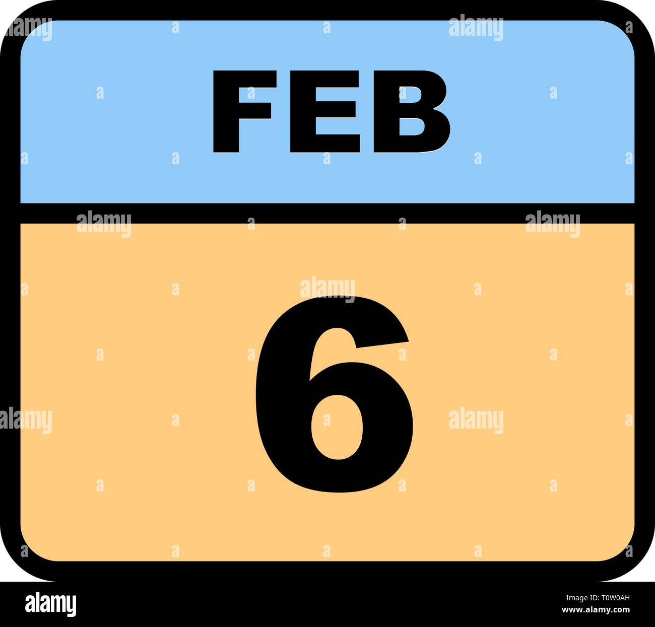 February 6th Date on a Single Day Calendar Stock Photo - Alamy