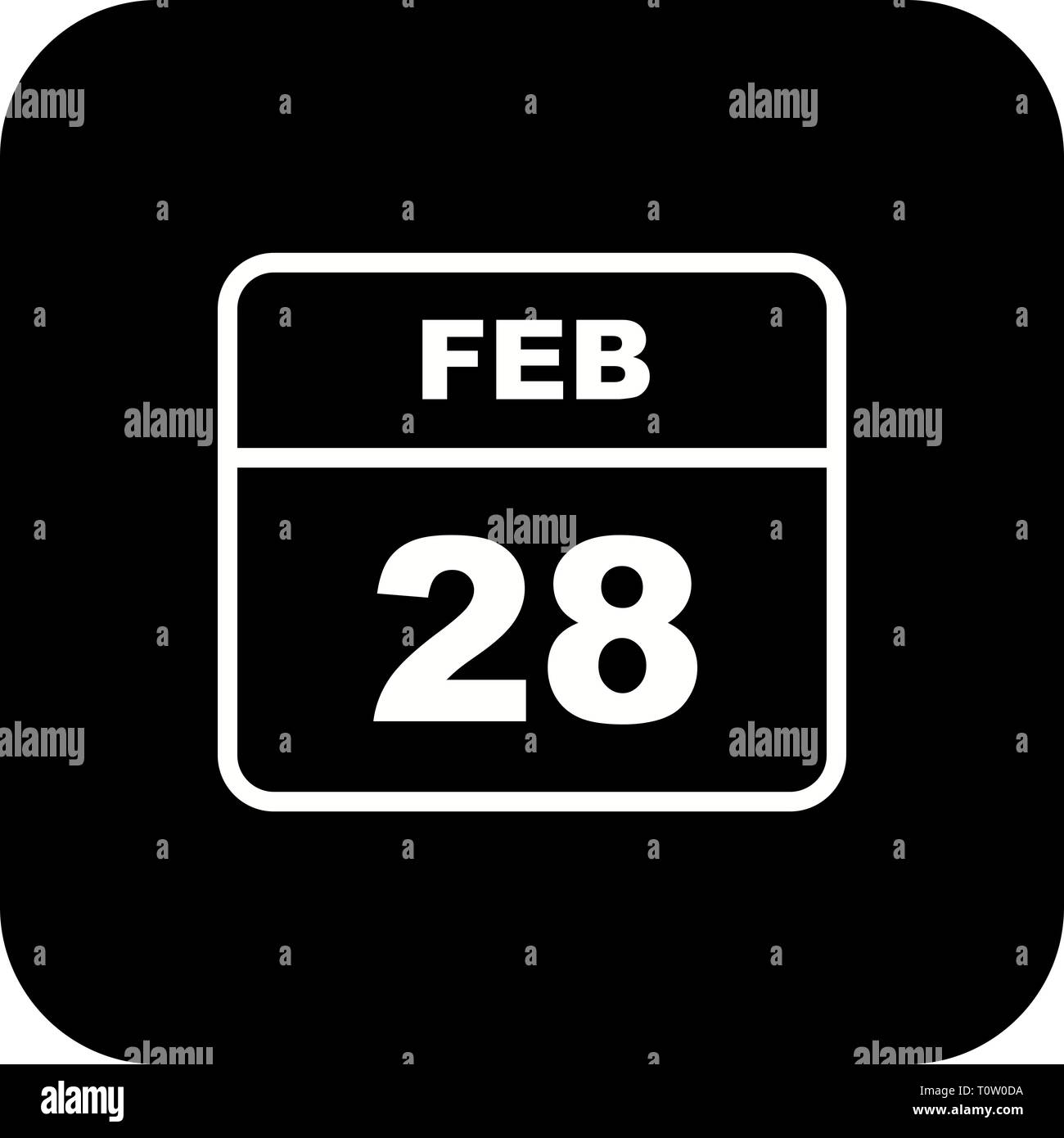 February 28th Date on a Single Day Calendar Stock Photo - Alamy