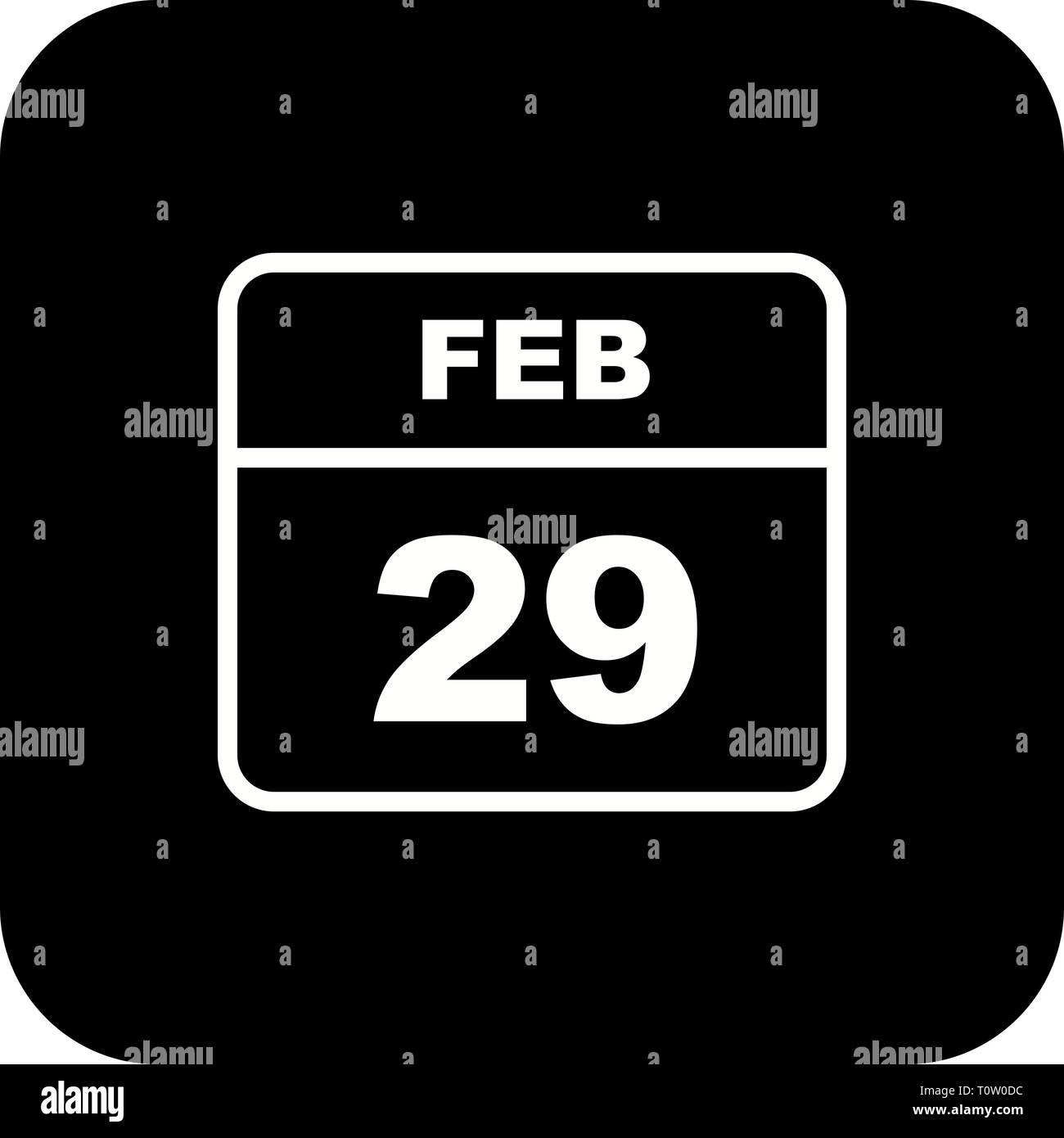 February 29th Date on a Single Day Calendar Stock Photo - Alamy