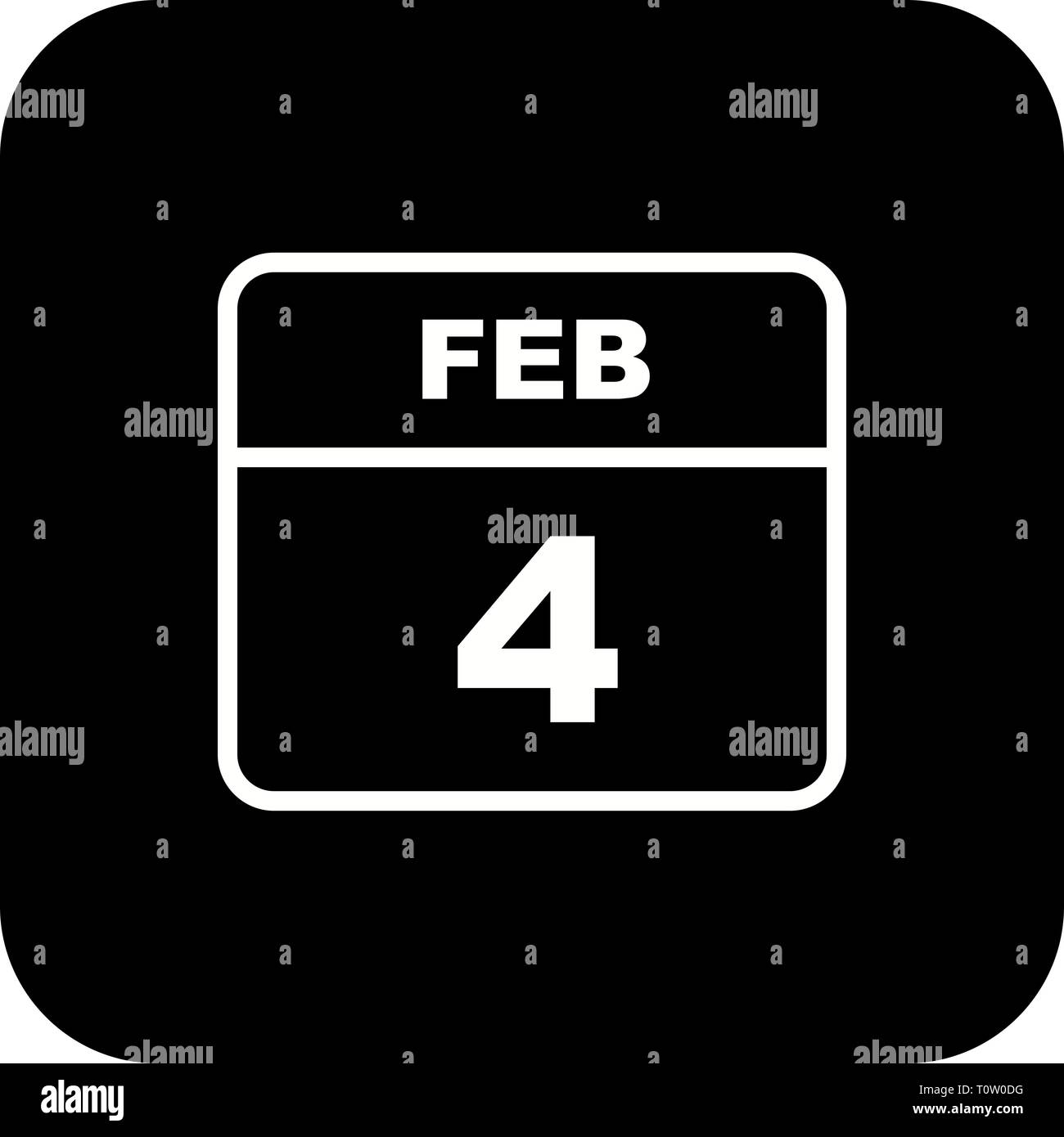 February 4th Date on a Single Day Calendar Stock Photo - Alamy