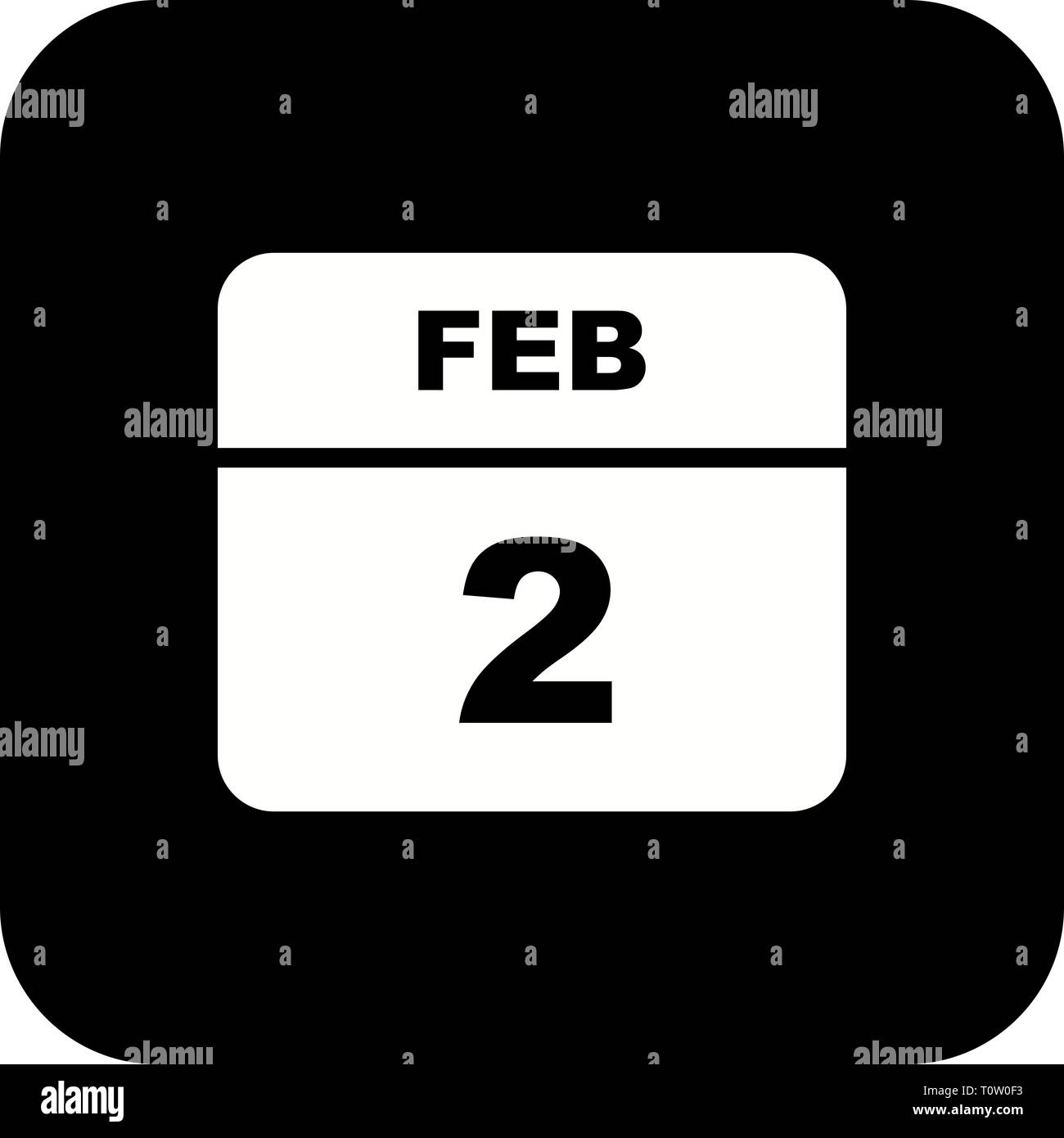 February 2nd Date on a Single Day Calendar Stock Photo - Alamy