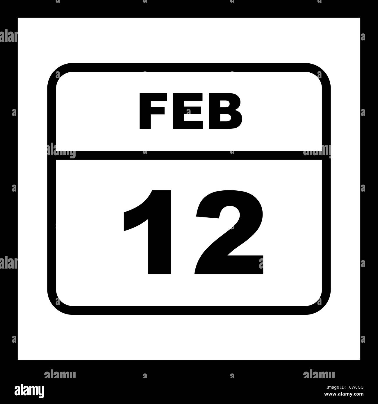 February 12th Date on a Single Day Calendar Stock Photo - Alamy
