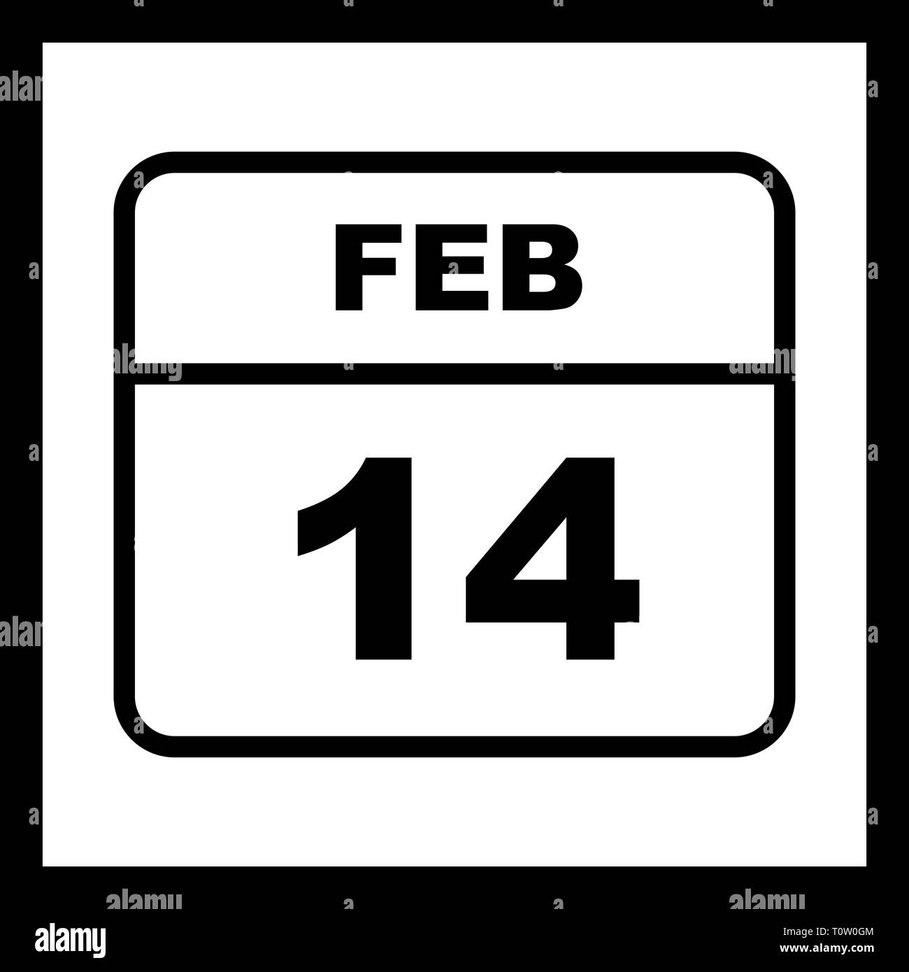14th feb calendar Black and White Stock Photos & Images - Alamy