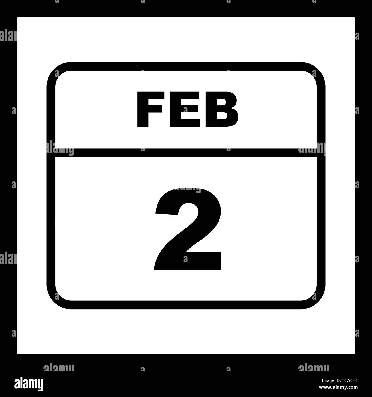 February 2nd Date on a Single Day Calendar Stock Photo - Alamy
