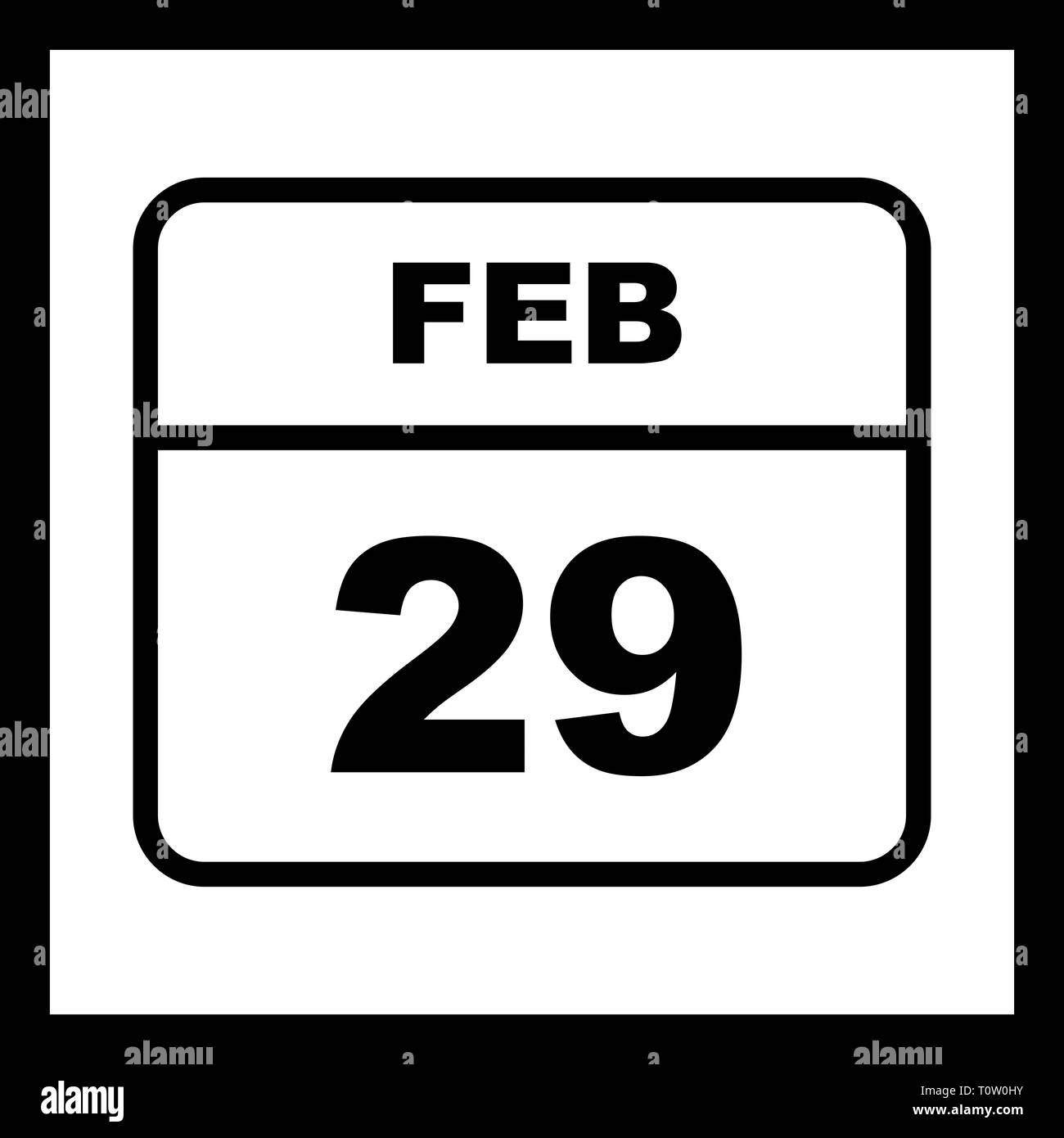 February 29th Date on a Single Day Calendar Stock Photo - Alamy