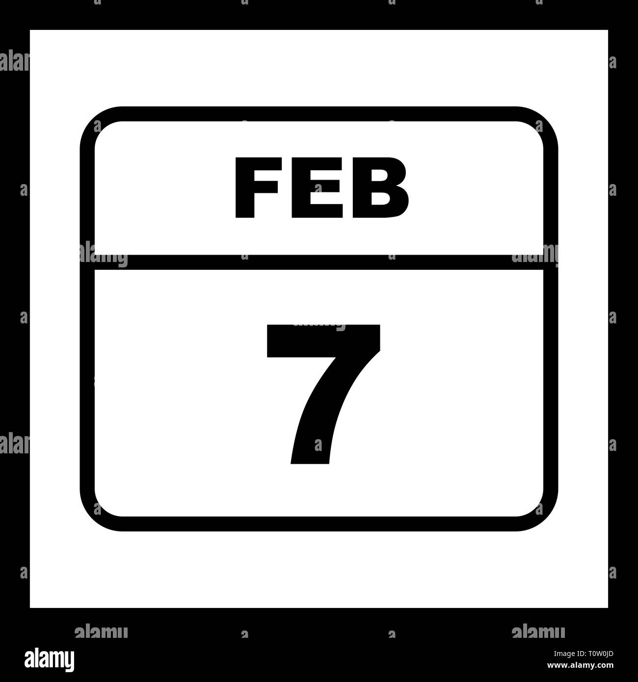 February 7th Date on a Single Day Calendar Stock Photo - Alamy