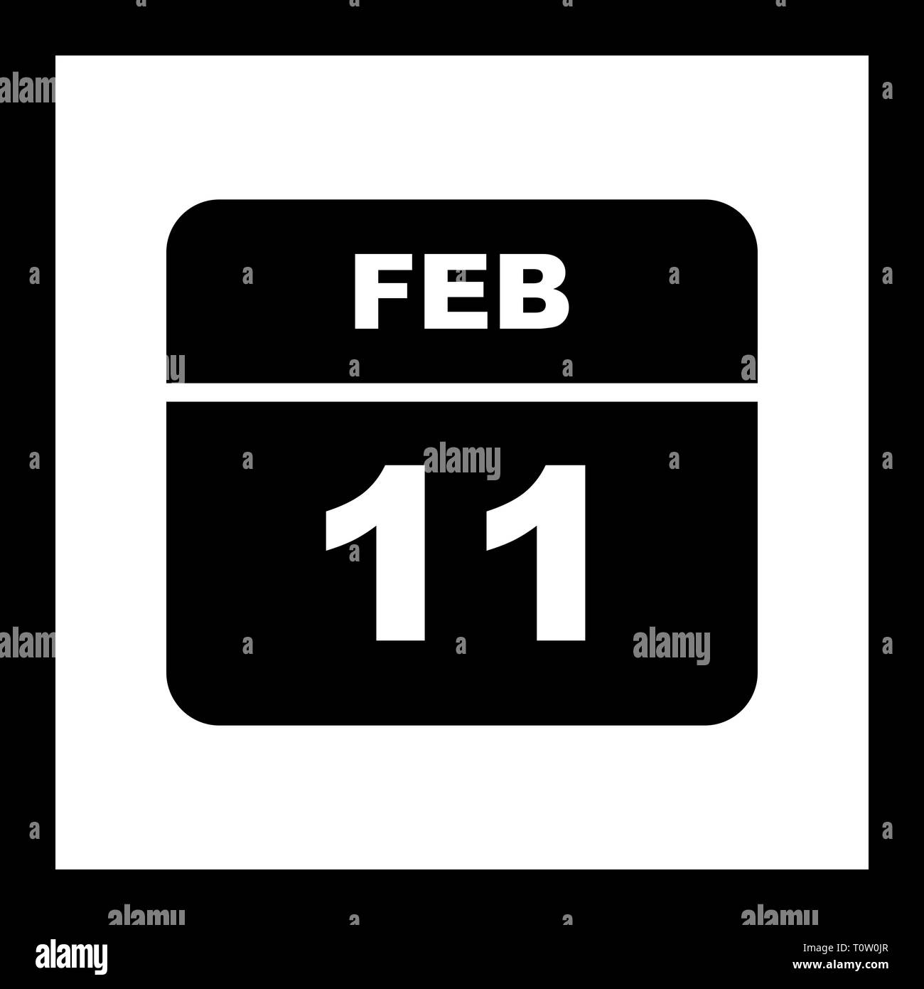February 11th Date on a Single Day Calendar Stock Photo - Alamy