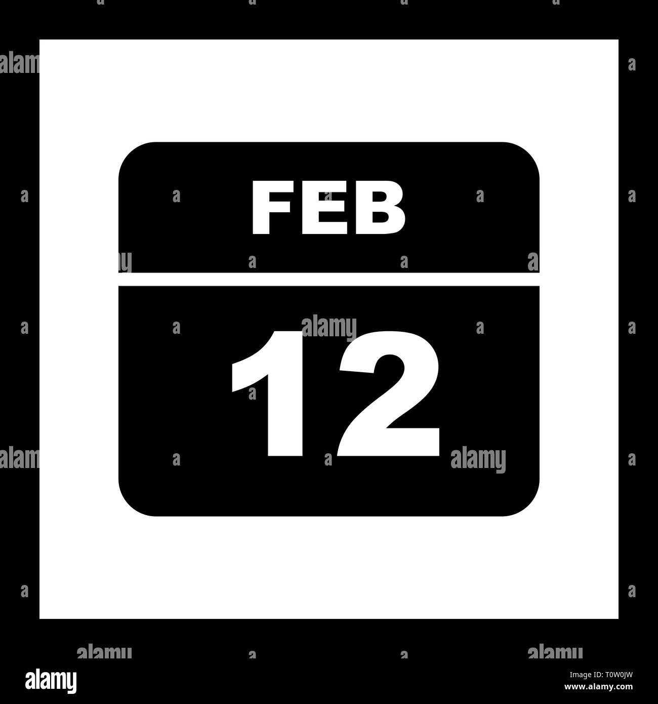 February 12th Date on a Single Day Calendar Stock Photo - Alamy
