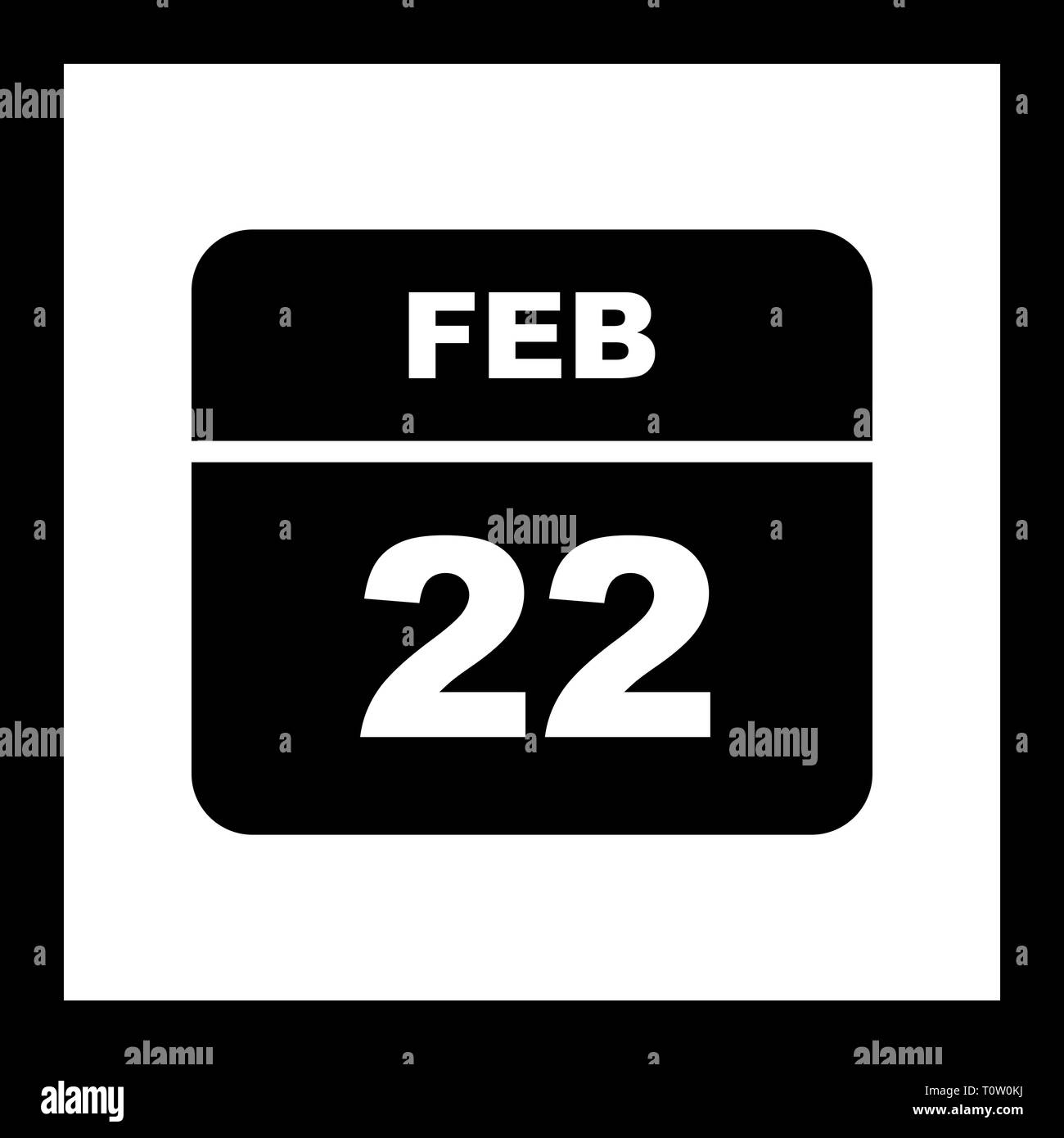 February 22 calendar Black and White Stock Photos & Images - Alamy