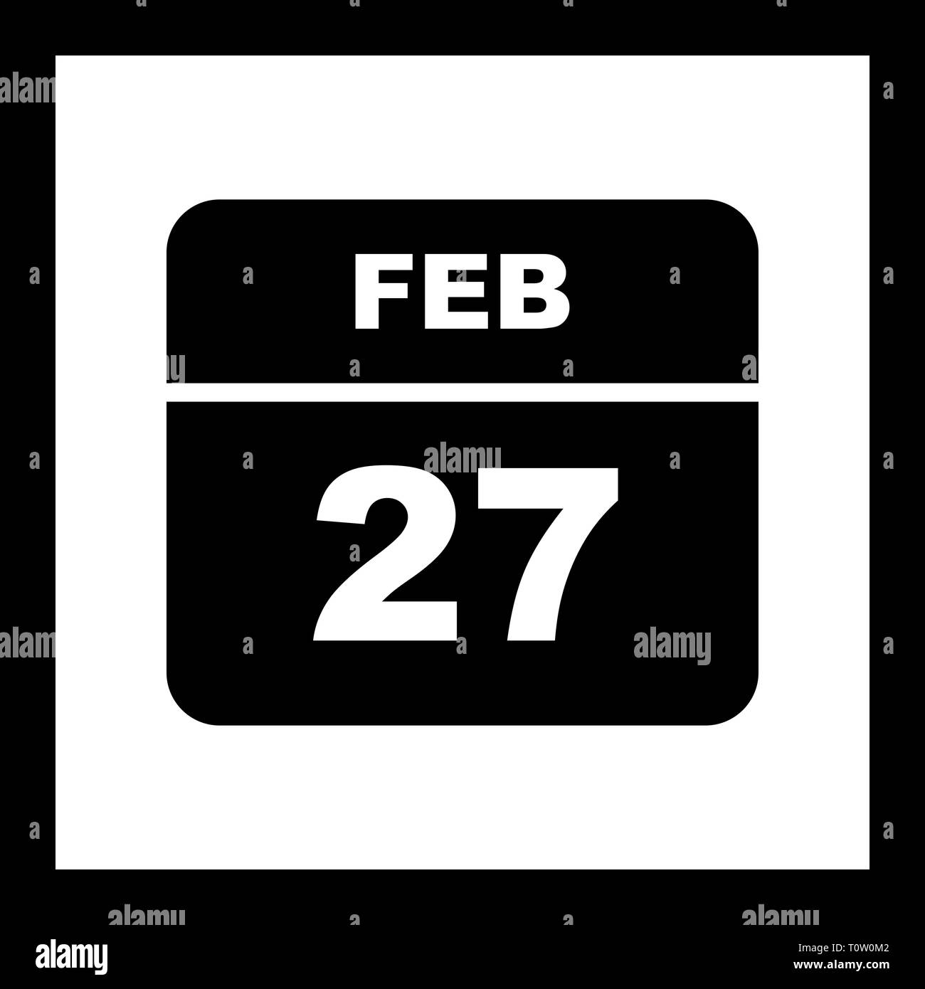 February 27th Date on a Single Day Calendar Stock Photo - Alamy