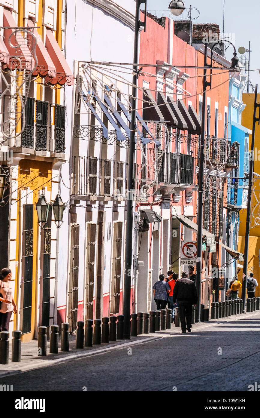 Compressed view of old colonial era buildings in the historic district ...