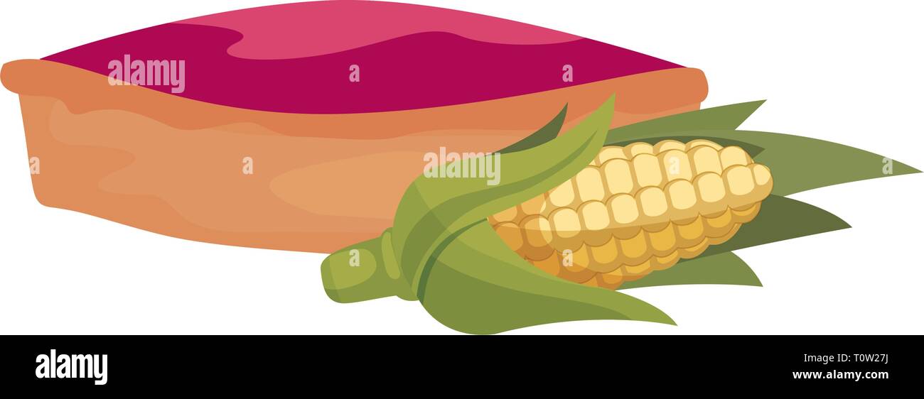 thanksgiving celebrate cherry pie cob delicious vector illustration ...