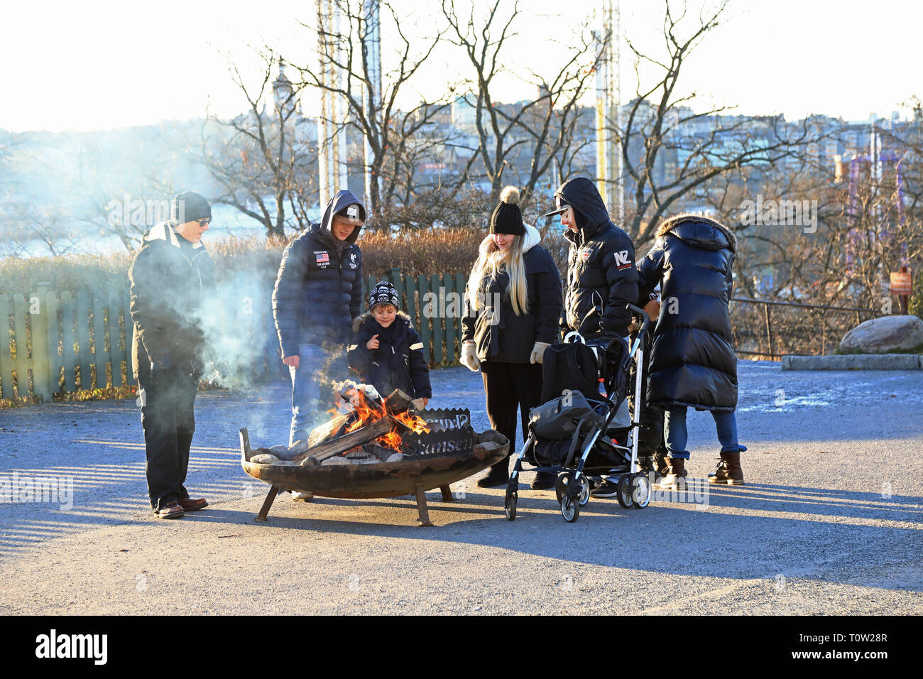 STOCKHOLM, SWEDEN 20171217 Folk life on the Christmas market at Skansen ...