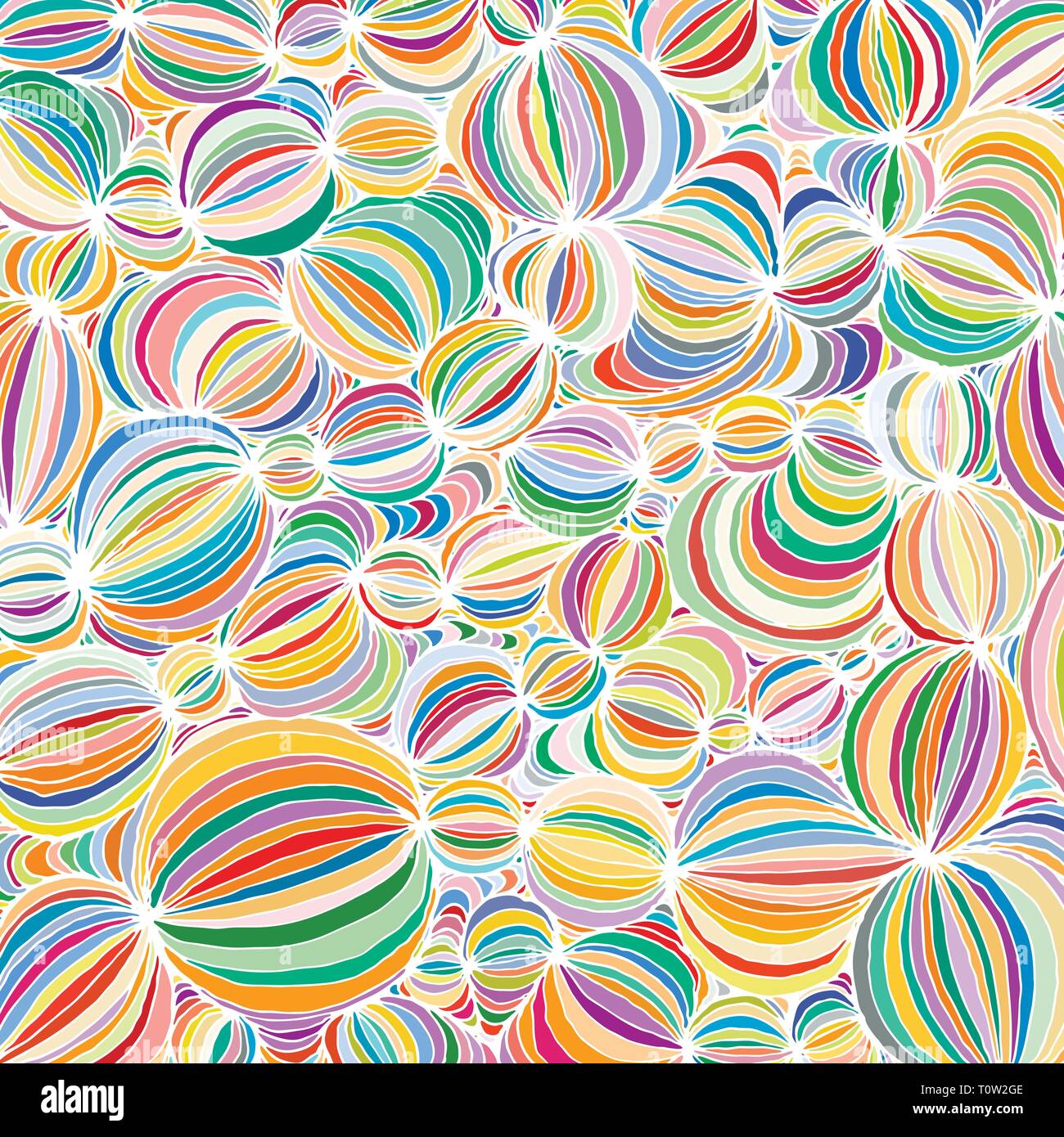Vector doodle outline abstract ornamental ball stripe background. Funky ...