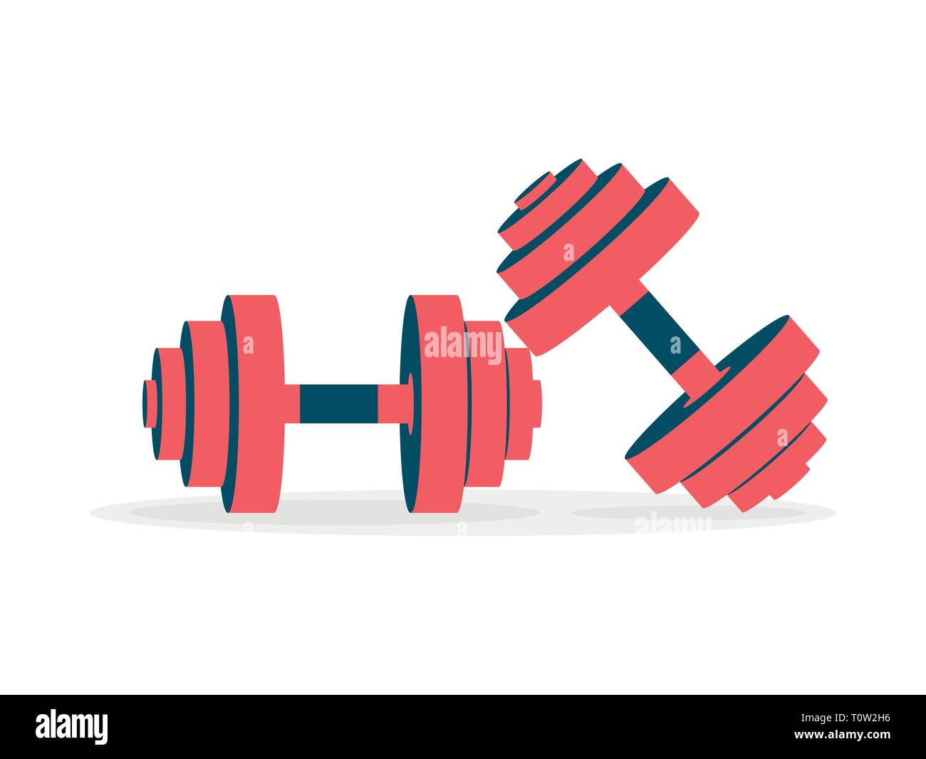 Two dumbbell icons on a white background. Vector illustration Stock ...
