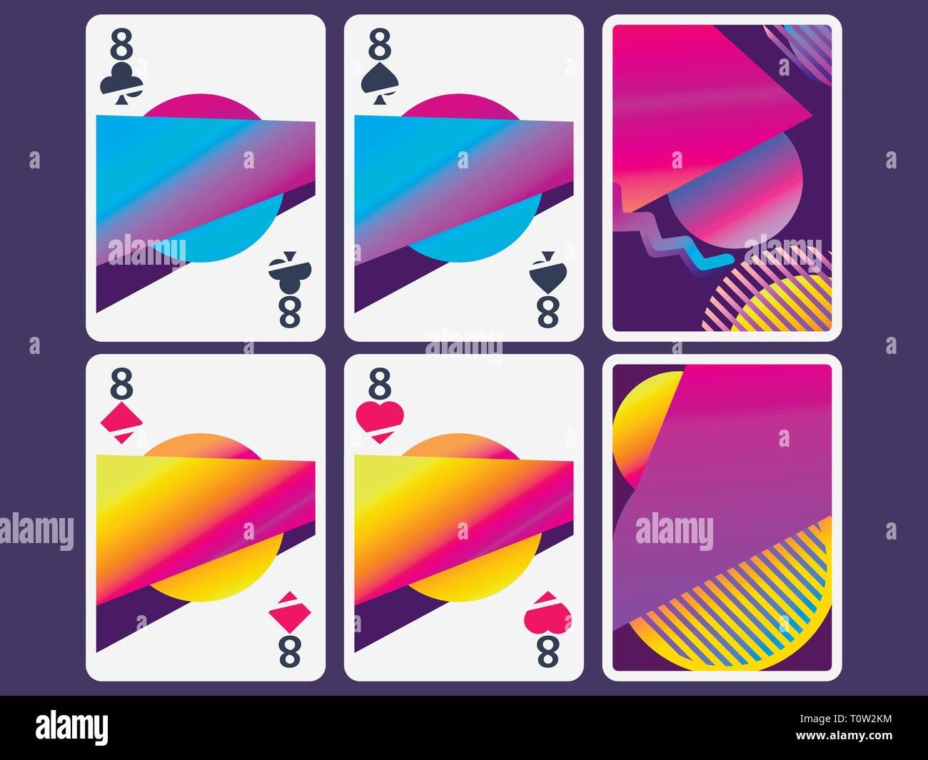 Playing cards in modern style. Gradient shapes, geometric objects. The ...