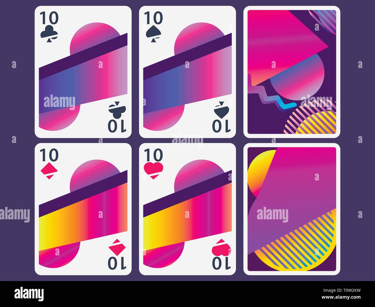 Playing cards in modern style. Gradient shapes, geometric objects. The ...