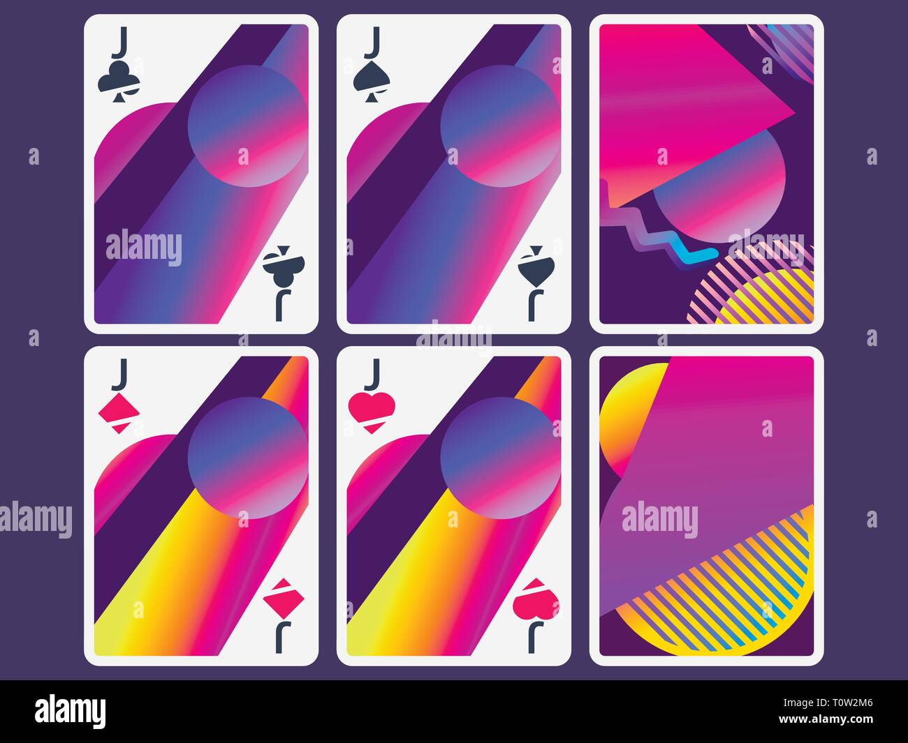 Playing cards in modern style. Gradient shapes, geometric objects. The ...