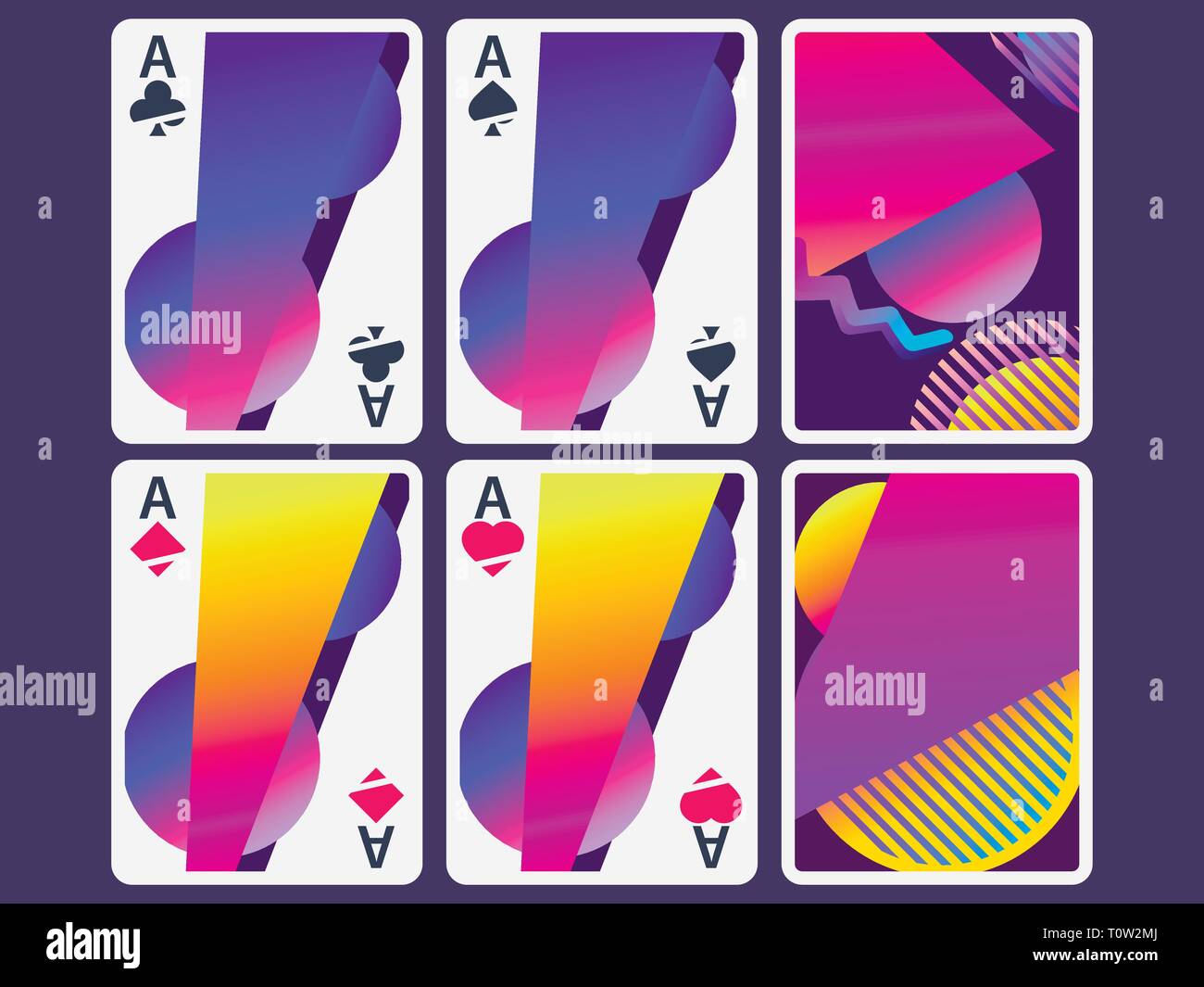 Playing cards in modern style. Gradient shapes, geometric objects. The ...
