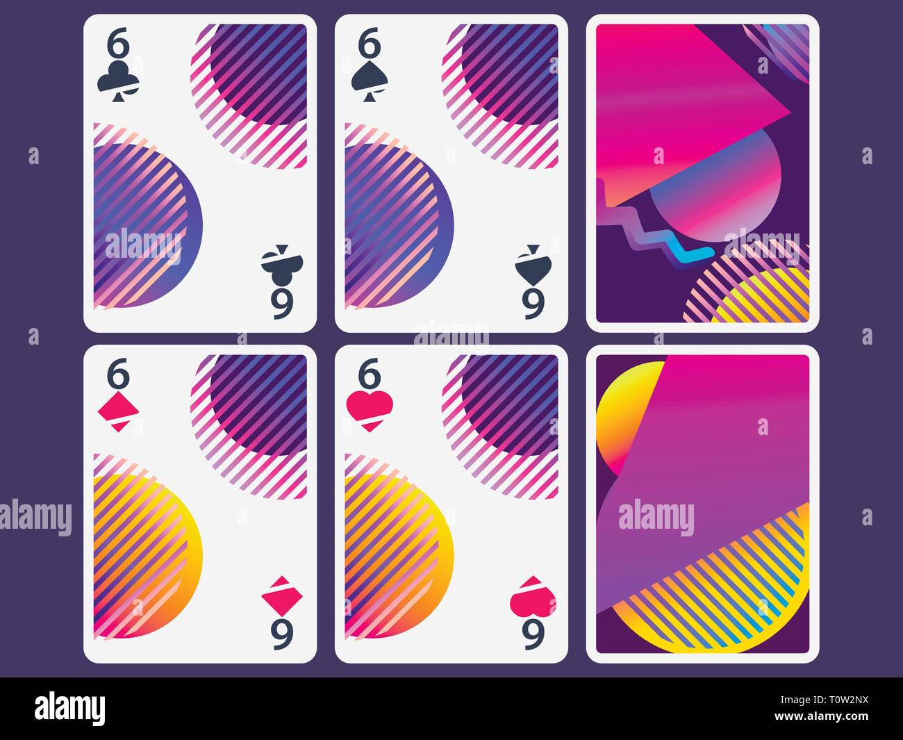 Playing cards in modern style. Gradient shapes, geometric objects. The ...