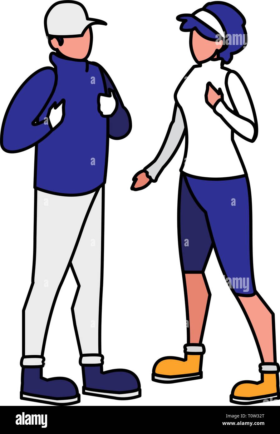 adventurous couple avatar character vector illustration design Stock ...