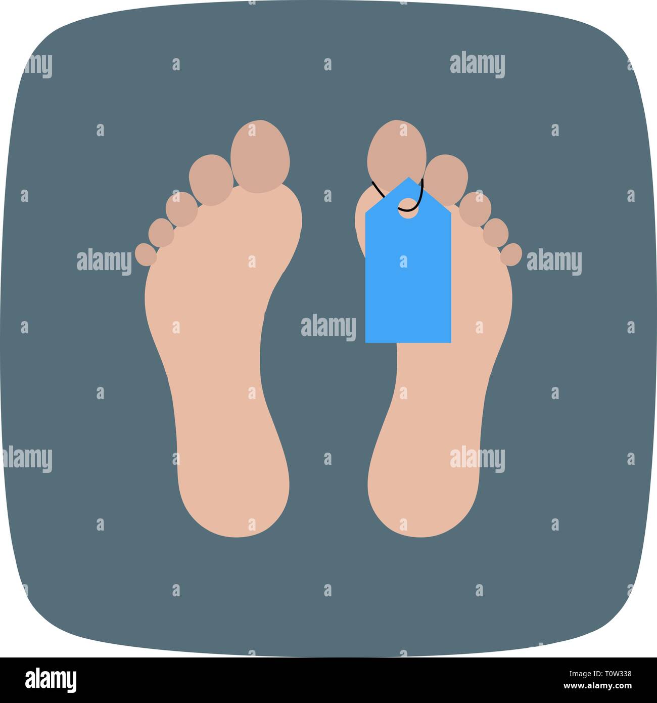 Illustration Toe Tag Icon Stock Photo - Alamy