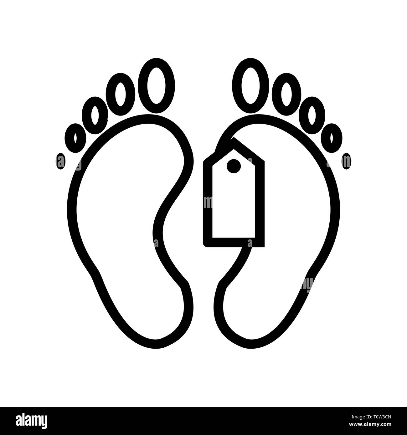 Illustration Toe Tag Icon Stock Photo - Alamy