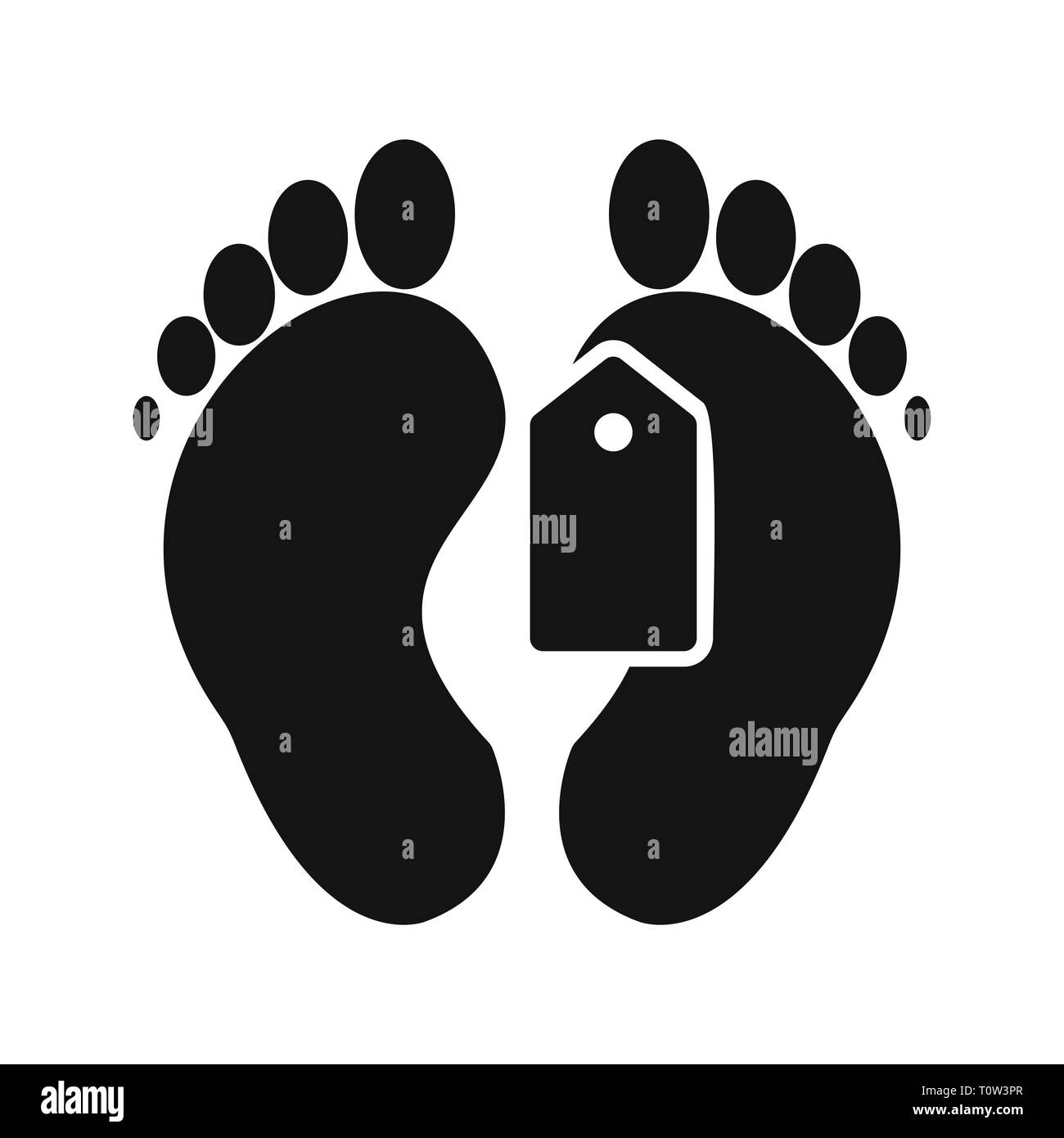 Illustration Toe Tag Icon Stock Photo - Alamy