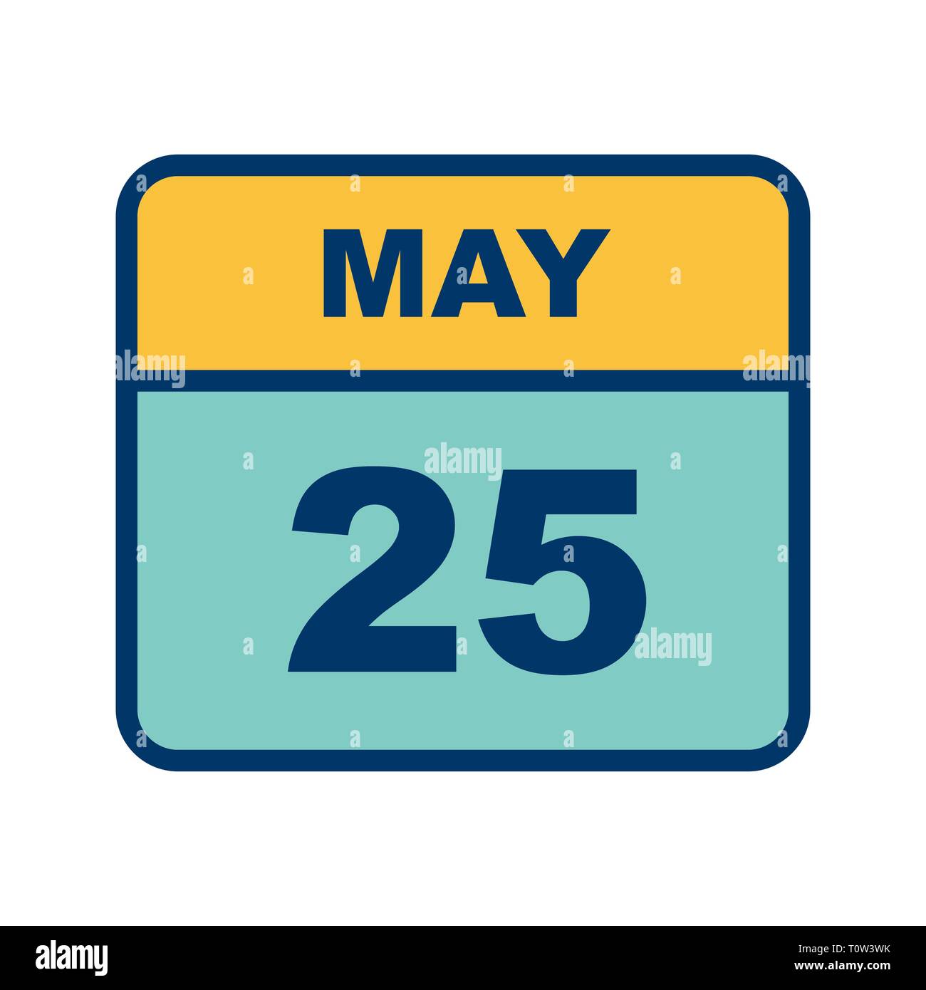 May 25th Date on a Single Day Calendar Stock Photo - Alamy