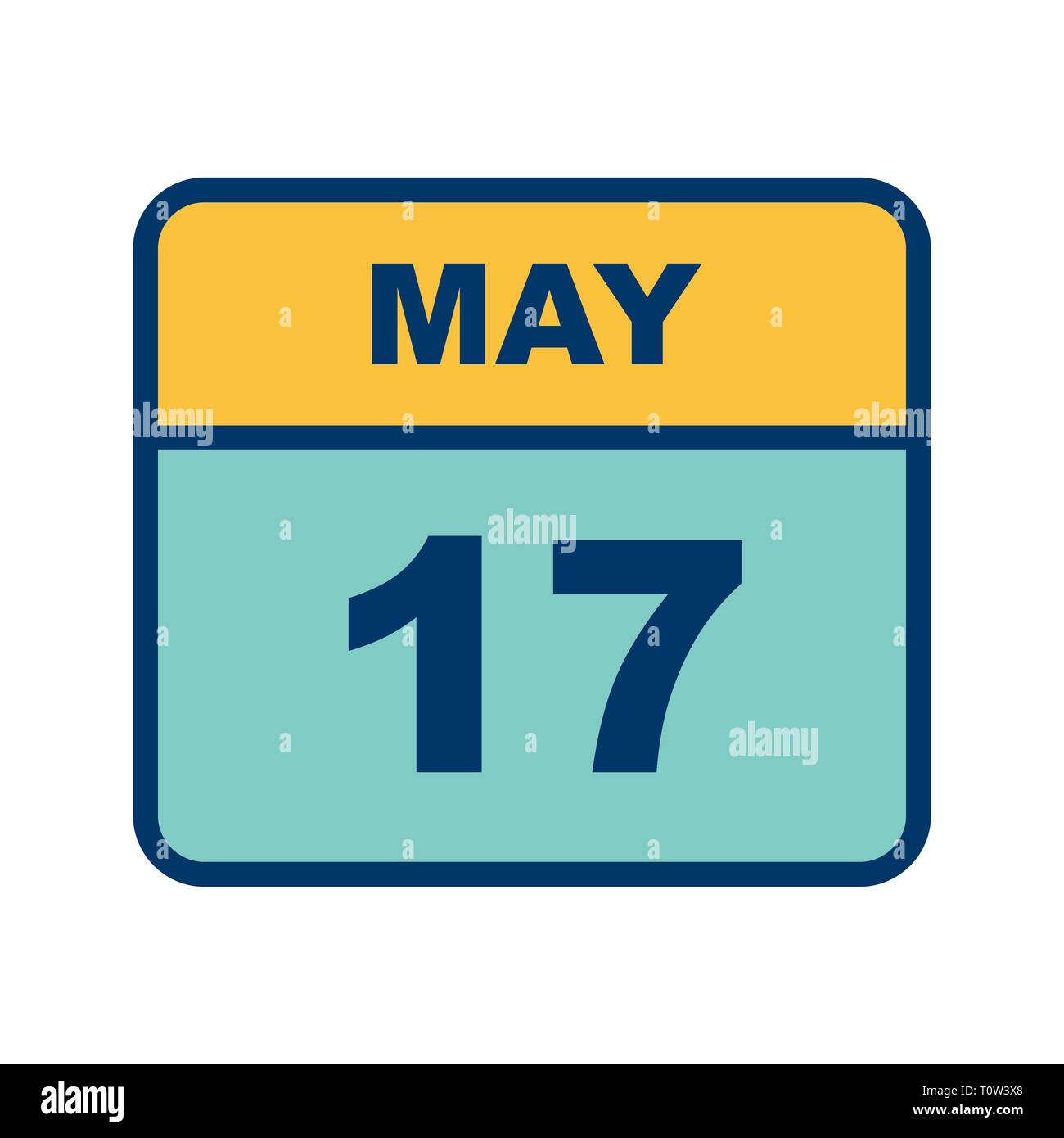 May 17th Date On A Single Day Calendar Stock Photo Alamy