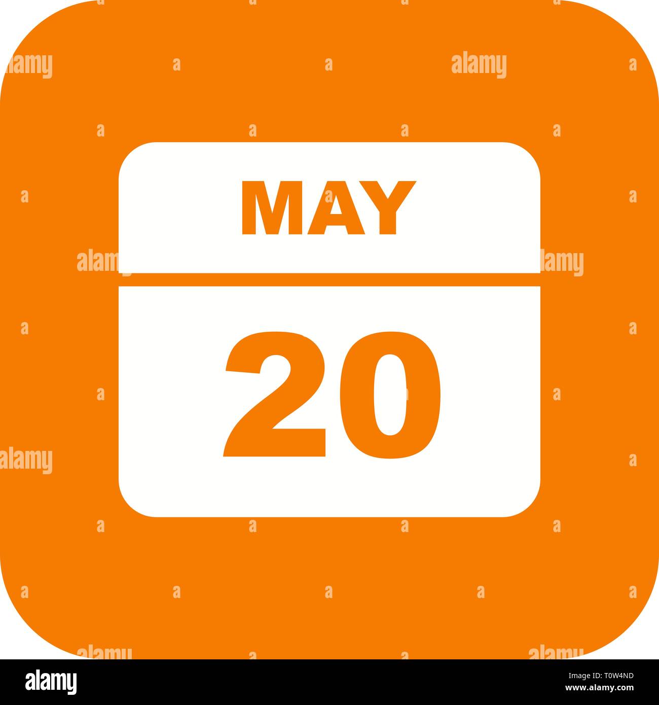 May 20th Date on a Single Day Calendar Stock Photo - Alamy