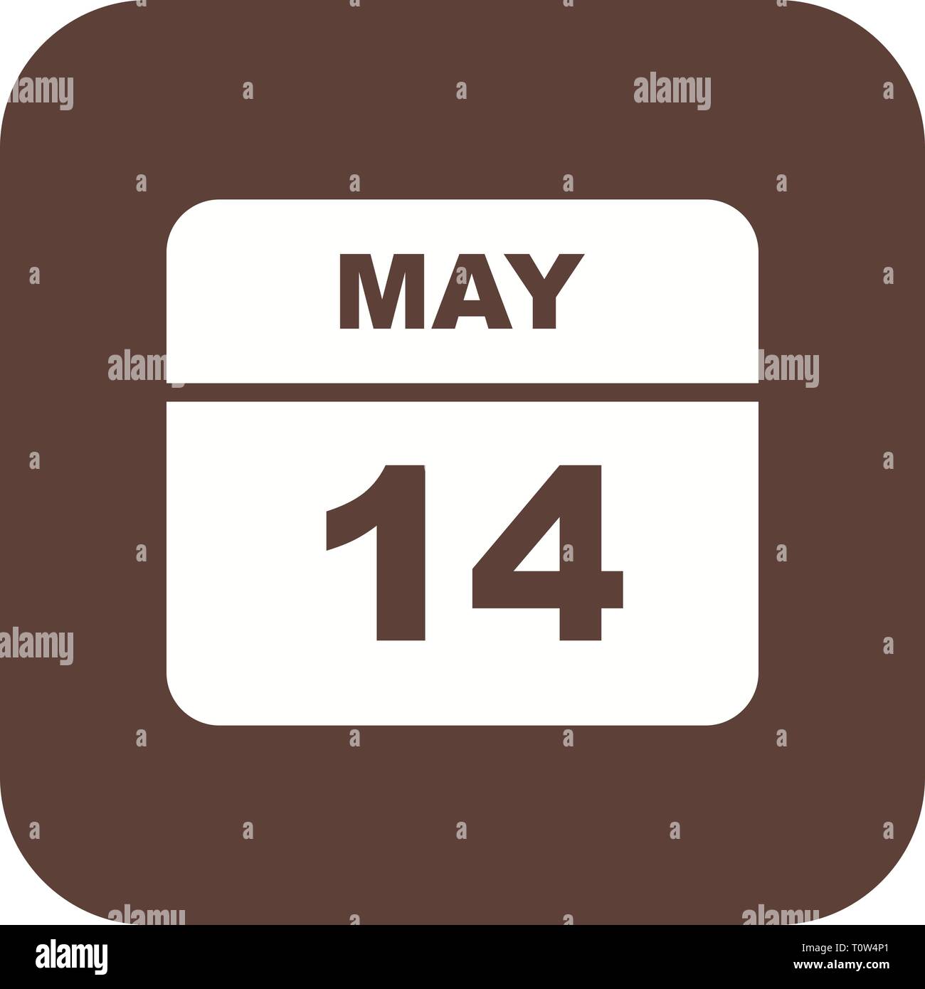 May 14th Date on a Single Day Calendar Stock Photo - Alamy