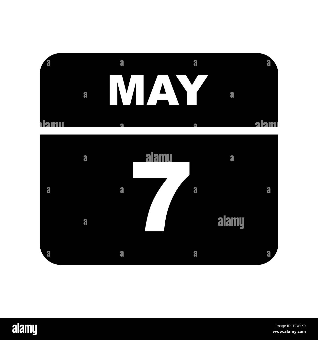 May 7th Date on a Single Day Calendar Stock Photo - Alamy