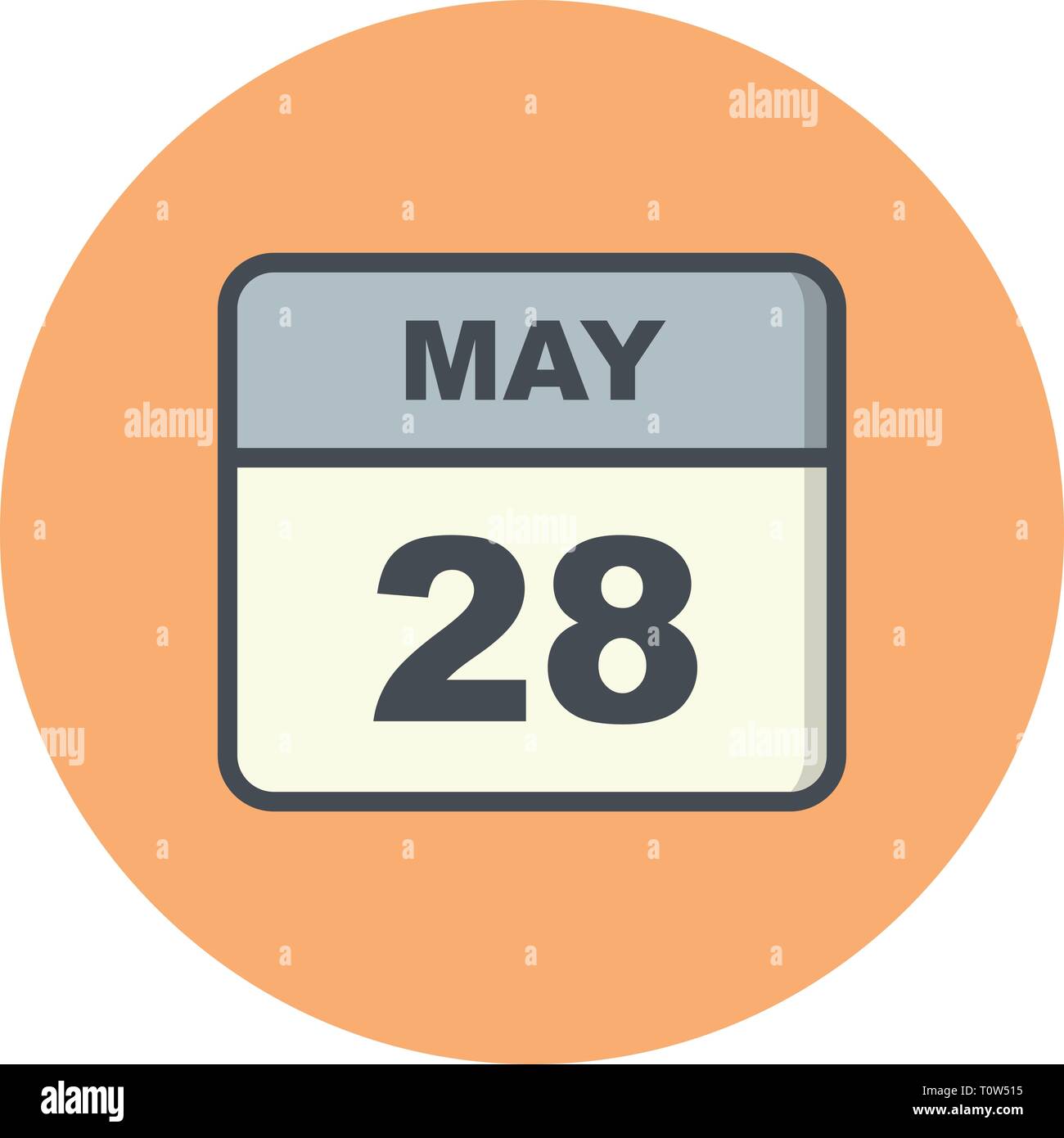 May 28th Date on a Single Day Calendar Stock Photo - Alamy