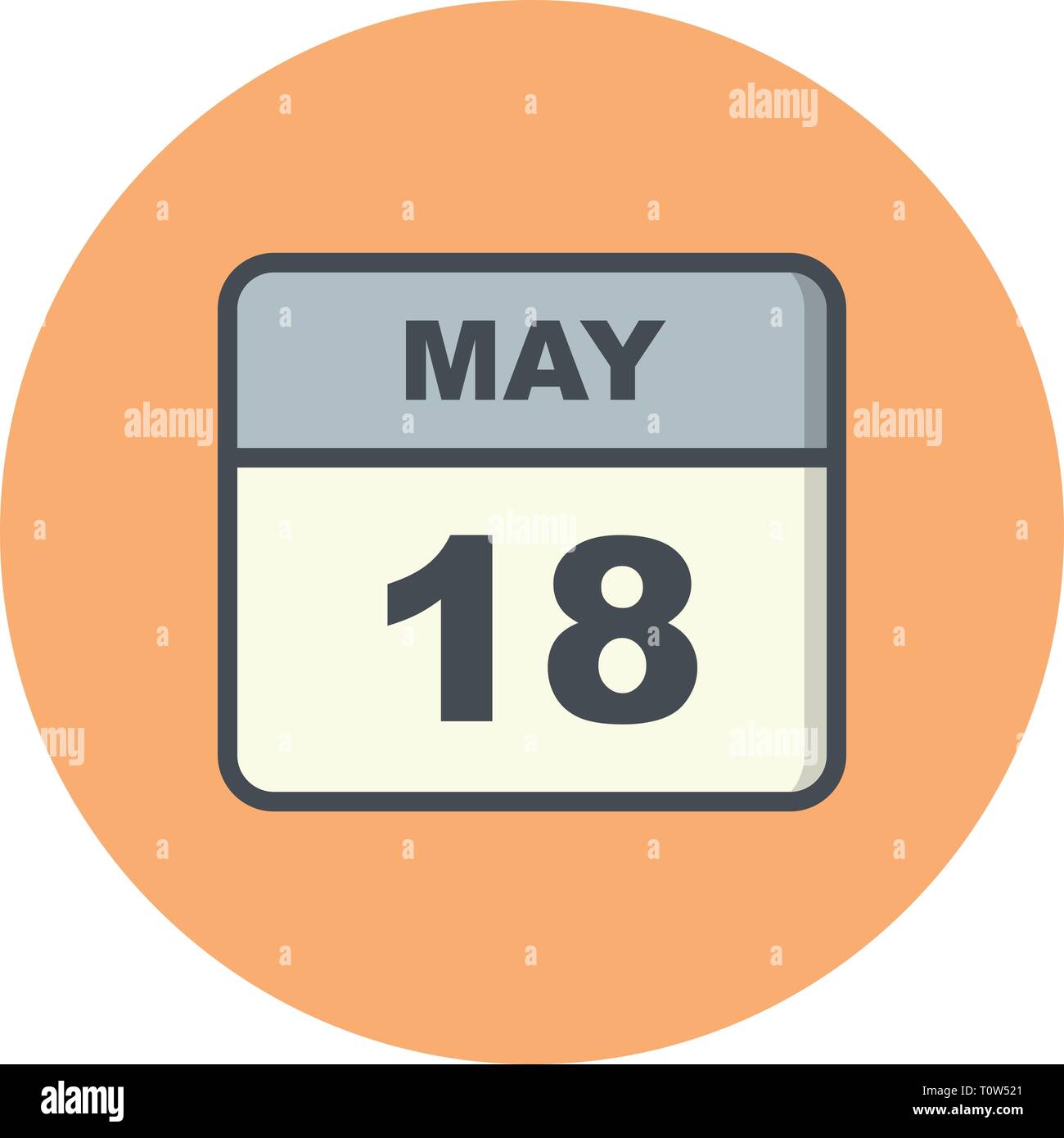 May 18th Date on a Single Day Calendar Stock Photo - Alamy