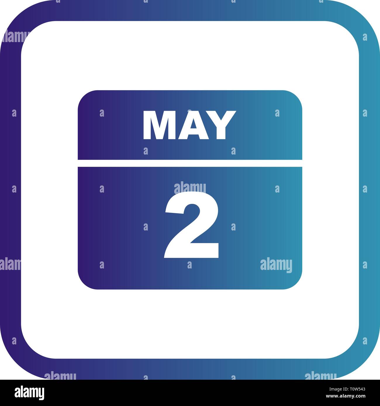 May 2nd Date on a Single Day Calendar Stock Photo - Alamy