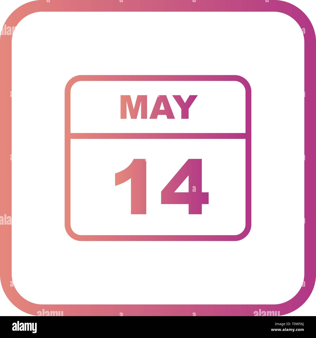 May 14th Date on a Single Day Calendar Stock Photo - Alamy