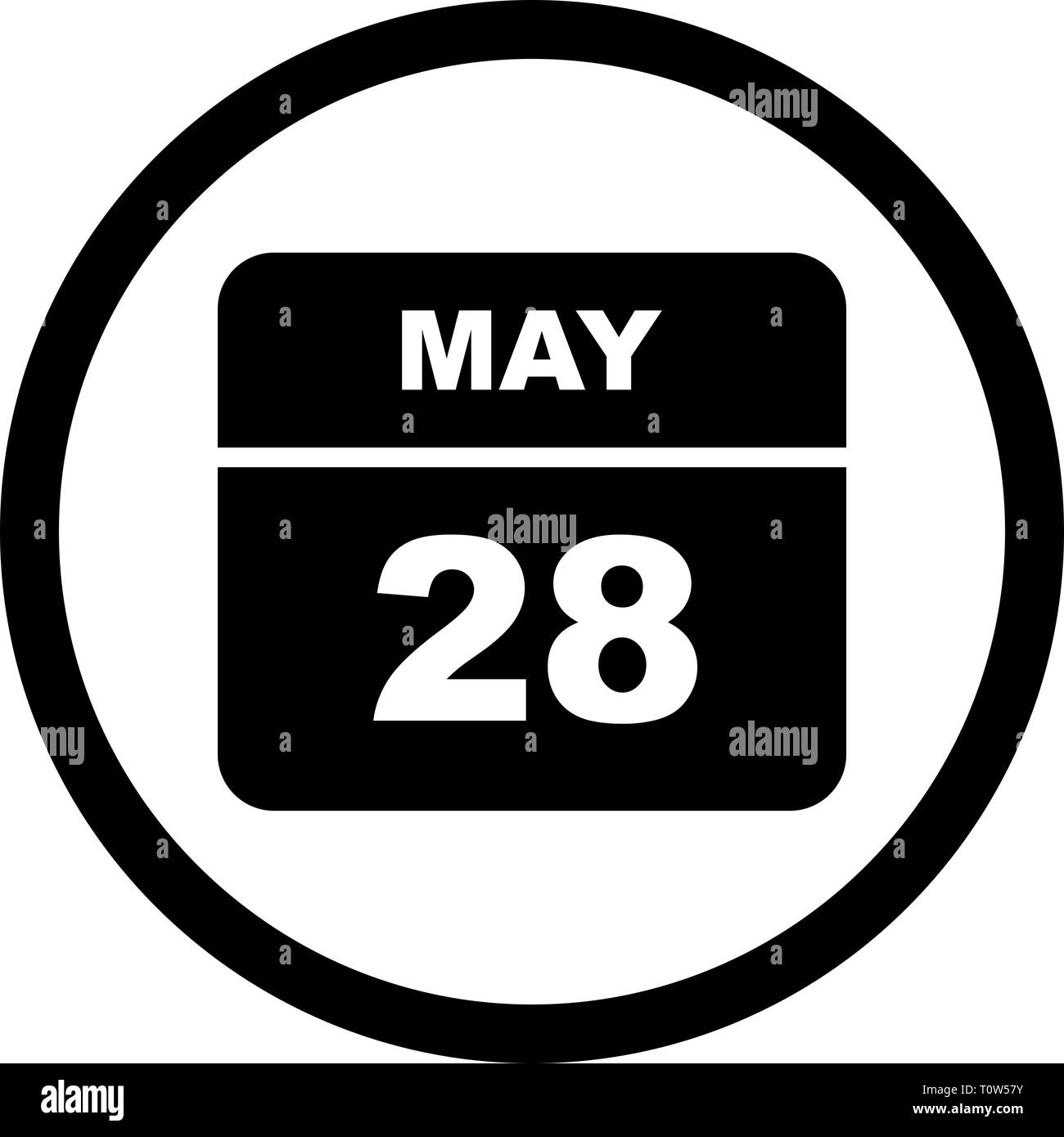 May 28th Date on a Single Day Calendar Stock Photo - Alamy