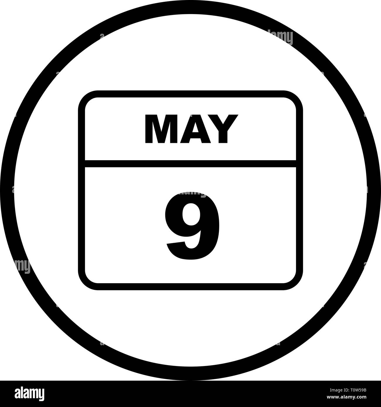 May 9th Date on a Single Day Calendar Stock Photo - Alamy